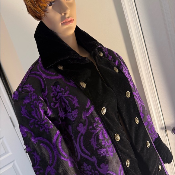 Draculaclothing | Jackets & Coats | Purple And Black Brocade ...